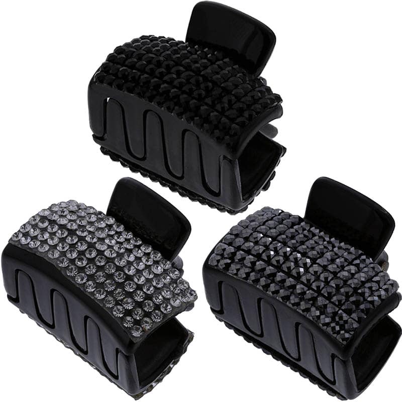 Beauty Pro Rectangular Claw Clips with Strass, 8/Pack - Hairhouse Warehouse