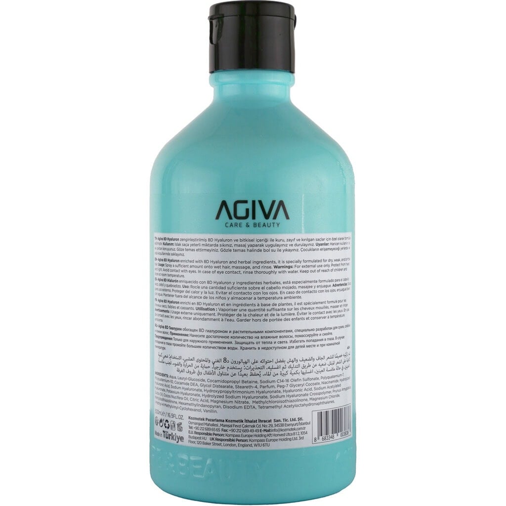 Agiva 8D Hyaluron Pro Care Shampoo for Dry, Weak & Brittle Hair ...