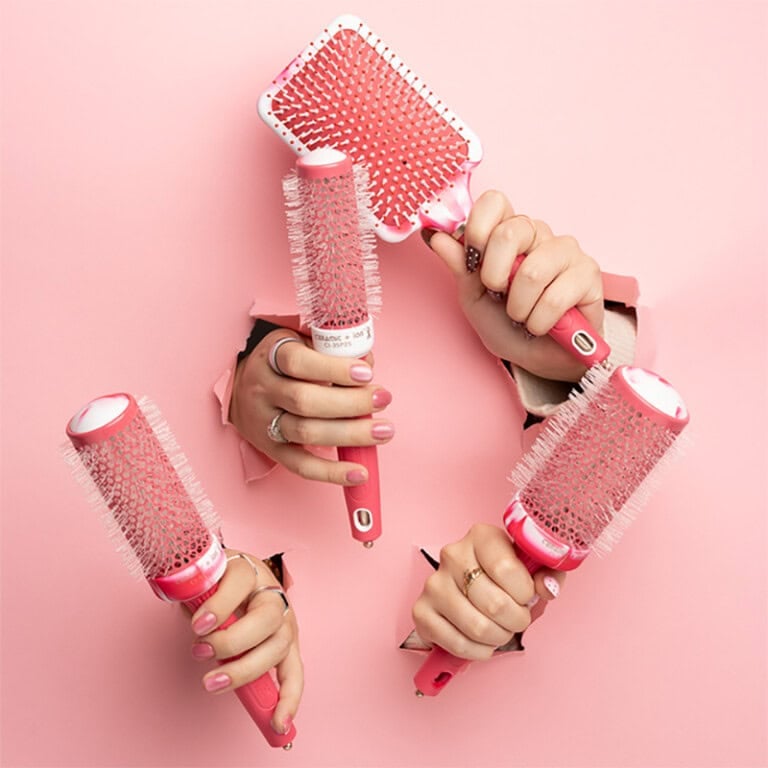 Olivia Garden Ceramic + Ion Thermal Breast Cancer Awareness 2025 Brush ...